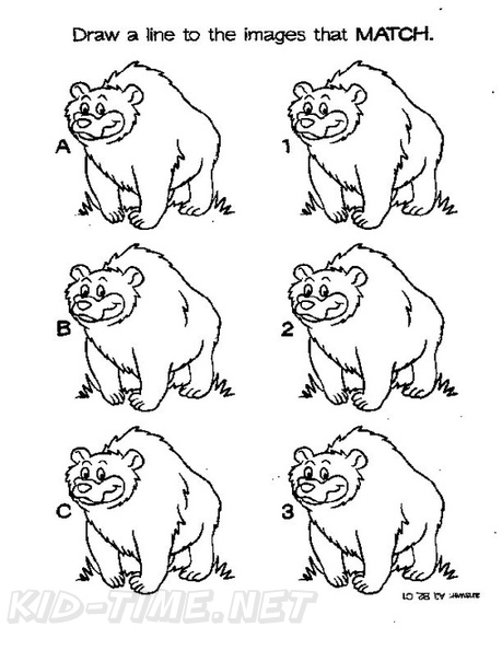 Bear Craft and Activities Coloring Book Page