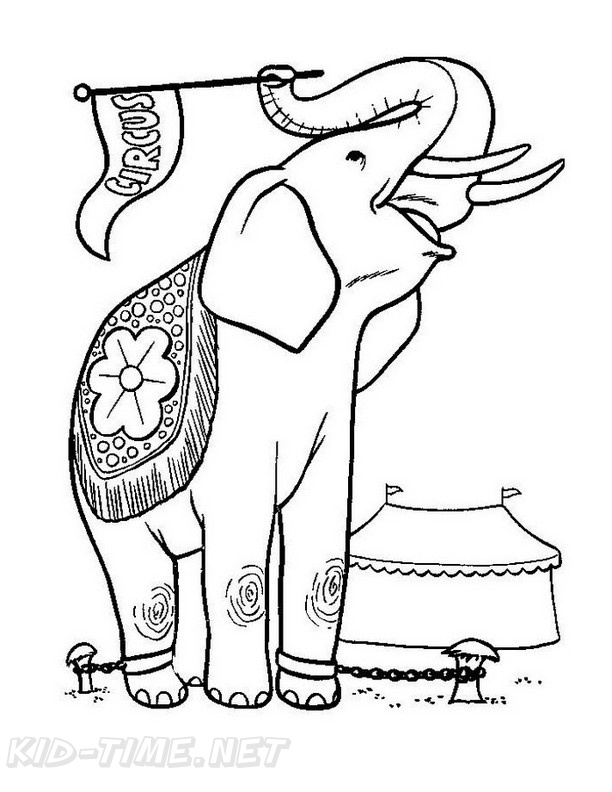 Circus Elephant Coloring Page