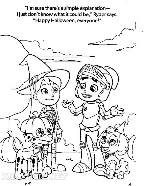 paw patrol coloring pages halloween free