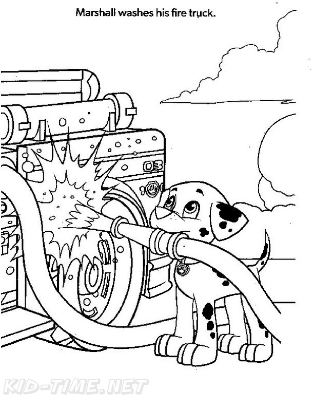 paw patrol marshall fire truck coloring pages