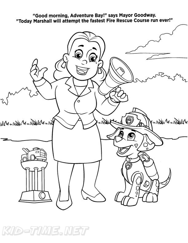 marshall paw patrol coloring book