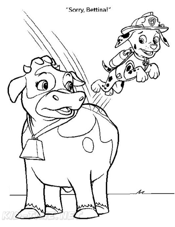 marshall on paw patrol coloring pages