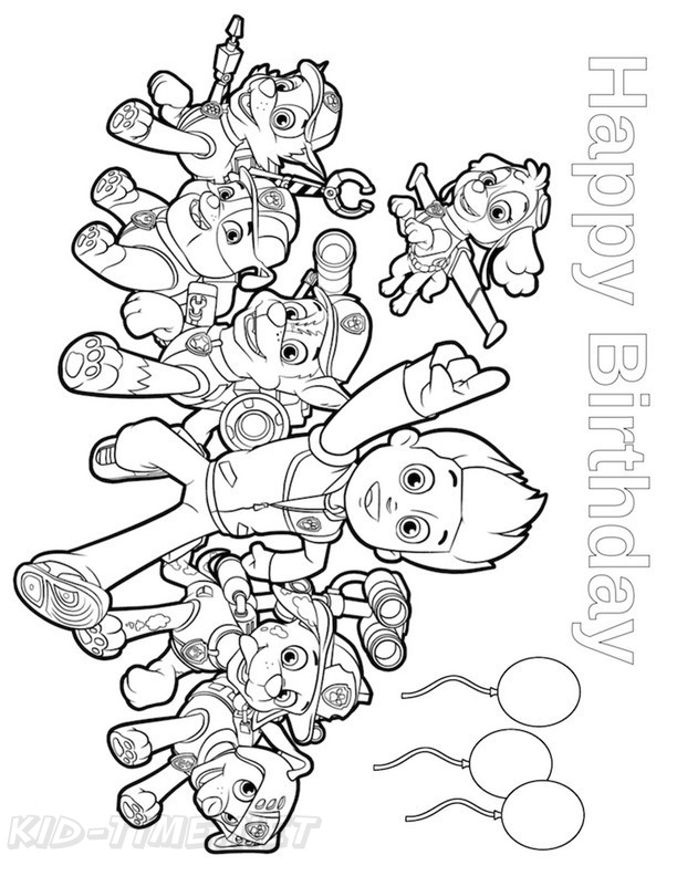 paw patrol coloring pages birthday