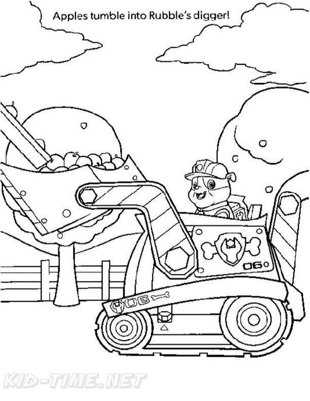 Paw Patrol Rubble Coloring Pages